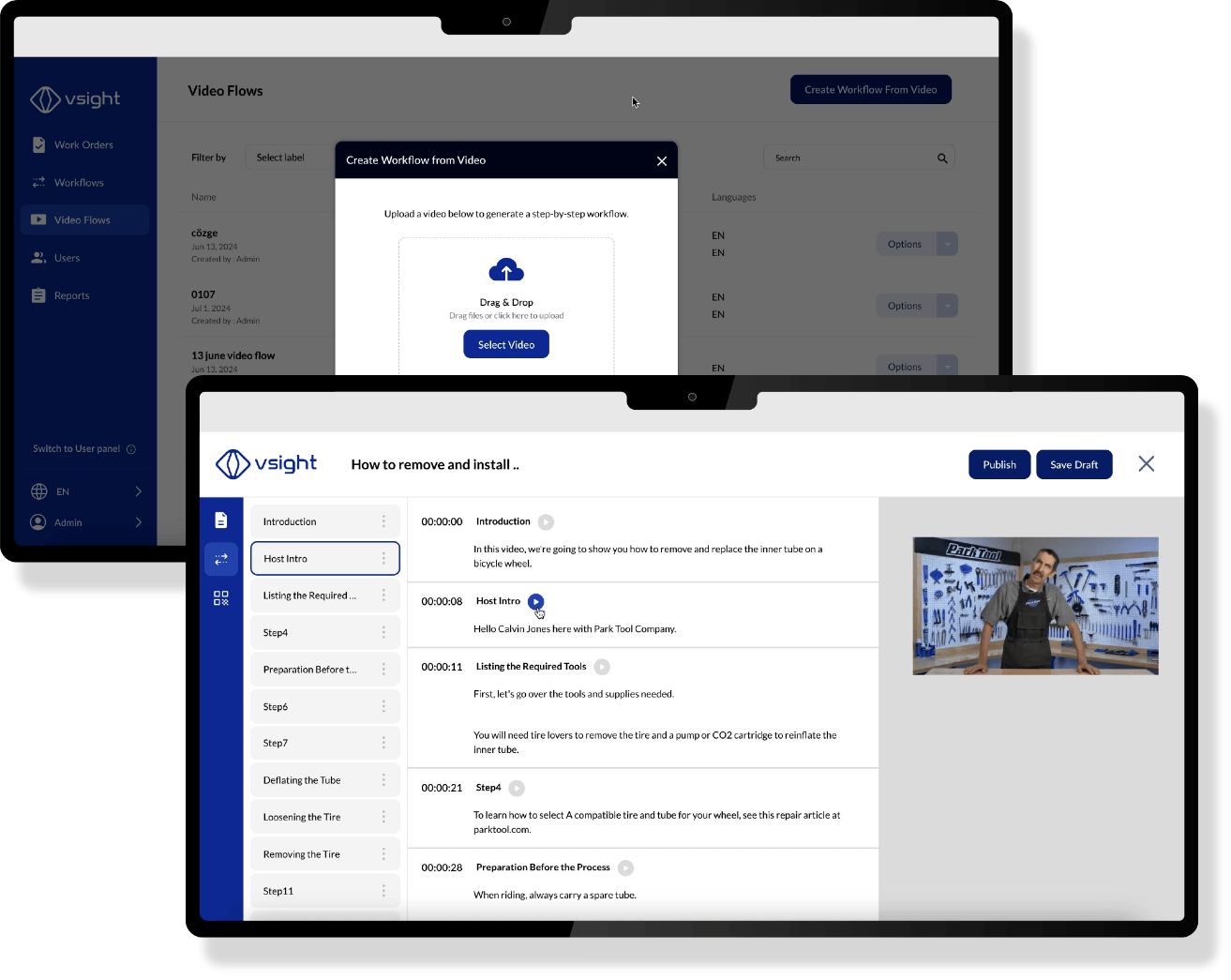 VSight VideoFlow: AI-Driven Video-to-Guide Conversion for Training & Workflow